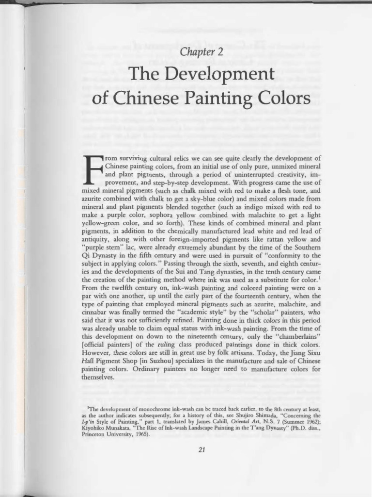 Chinese Painting Colors by Yu Feian | PDF | Paintings | Pigment