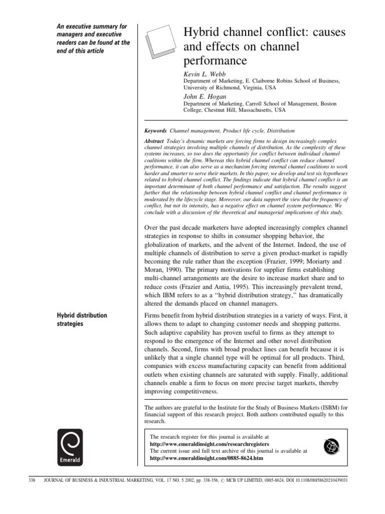 Hybrid Channel Conflict: Causes and Effects On Channel Performance ...