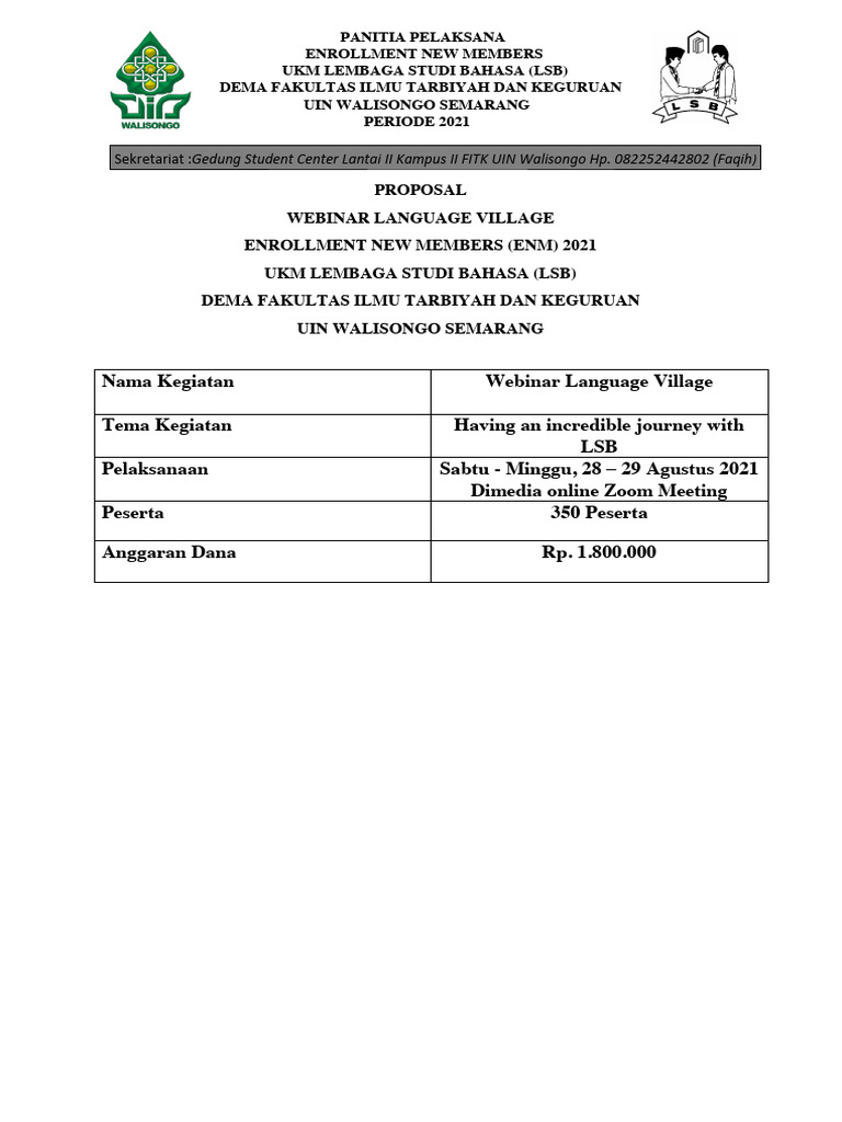 WD3-Acc-PROPOSAL ENM 2021 | PDF | Kajian Bahasa Asing