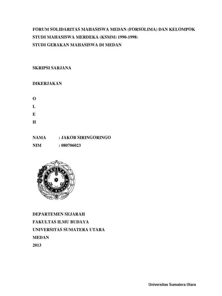 Gerakan Mahasiswa Medan 1990-1998 | PDF | Ilmu Sosial