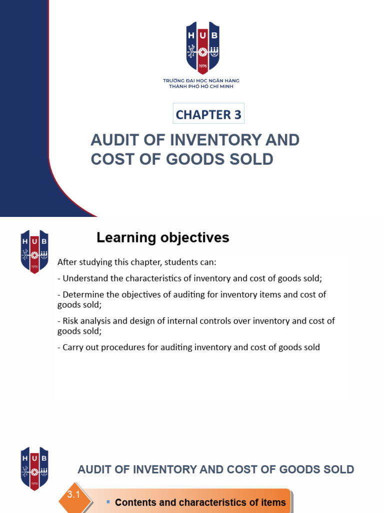 FS Audit. Chapter 3 | PDF | Inventory | Cost Of Goods Sold