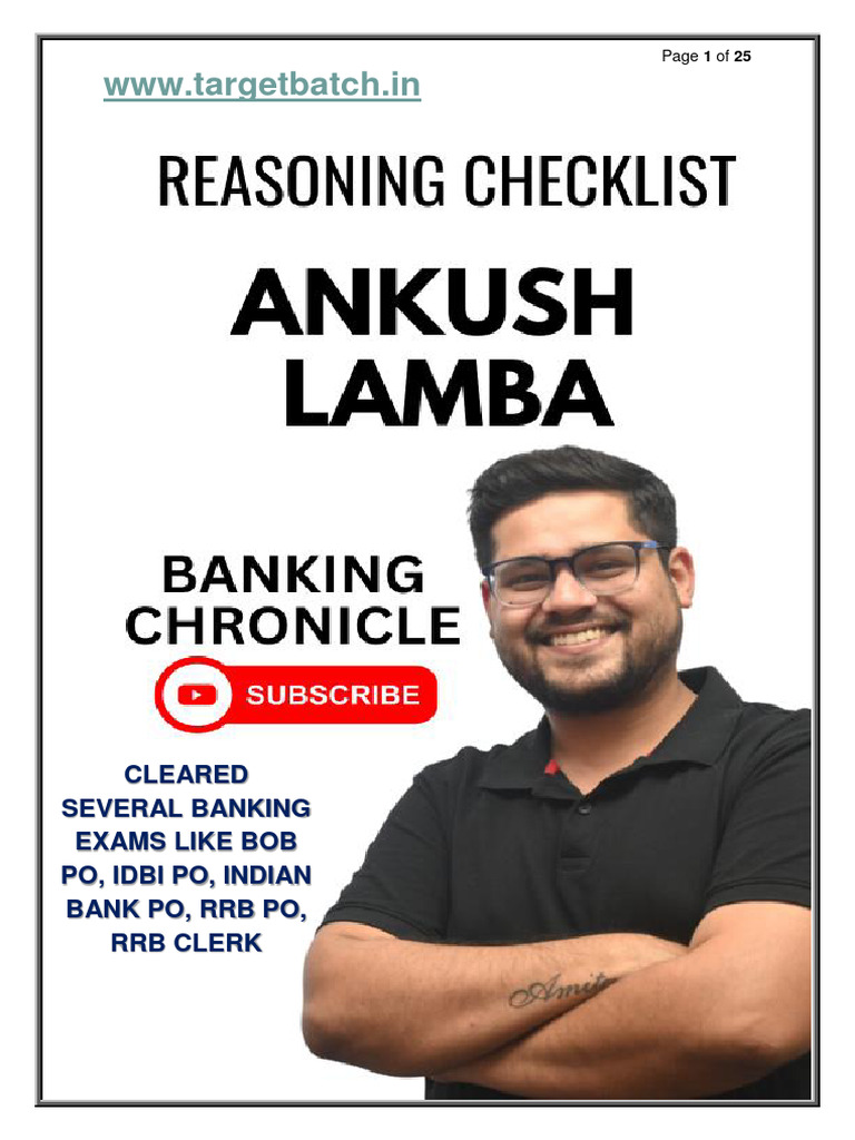 CHECKLIST - 10 Ankush Lamba Mains | PDF