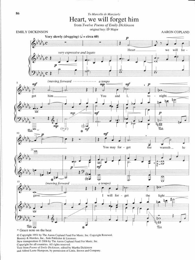 Copland - Heart, We Will Forget Him | PDF