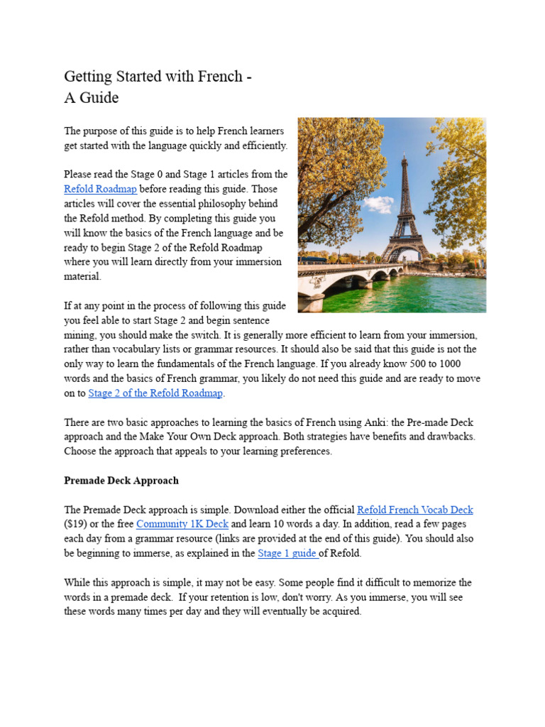 Getting Started With French - A Guide | PDF