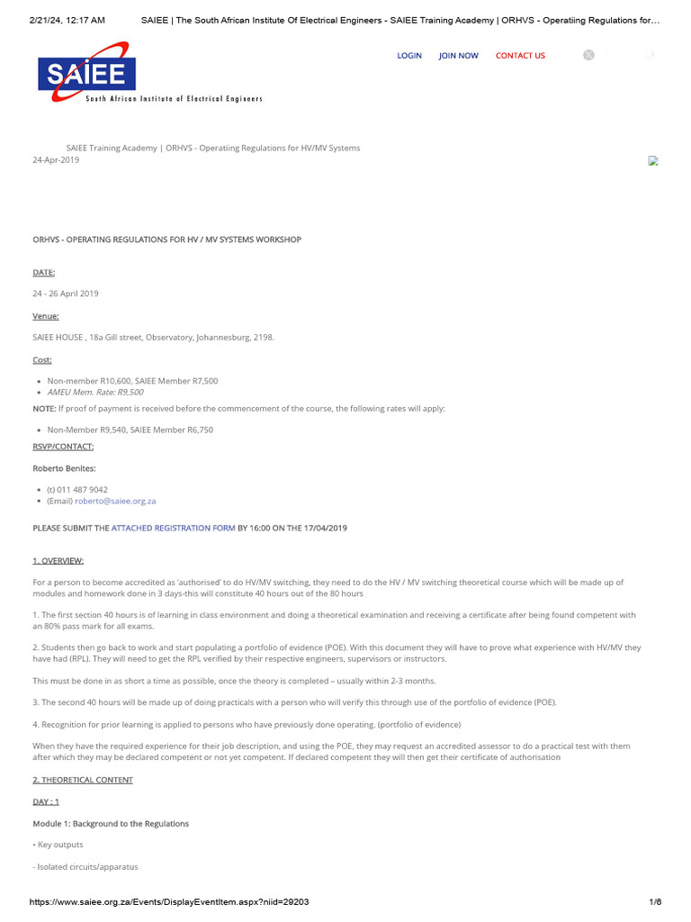 Electrical Engineers' HV/MV Workshop | PDF | Engineer | Risk