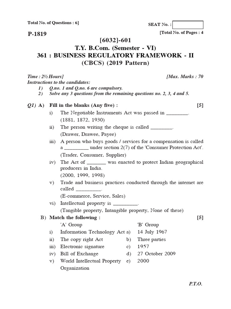 Sem. - Vi ( 2019 Pattern) | PDF | Marketing | Income
