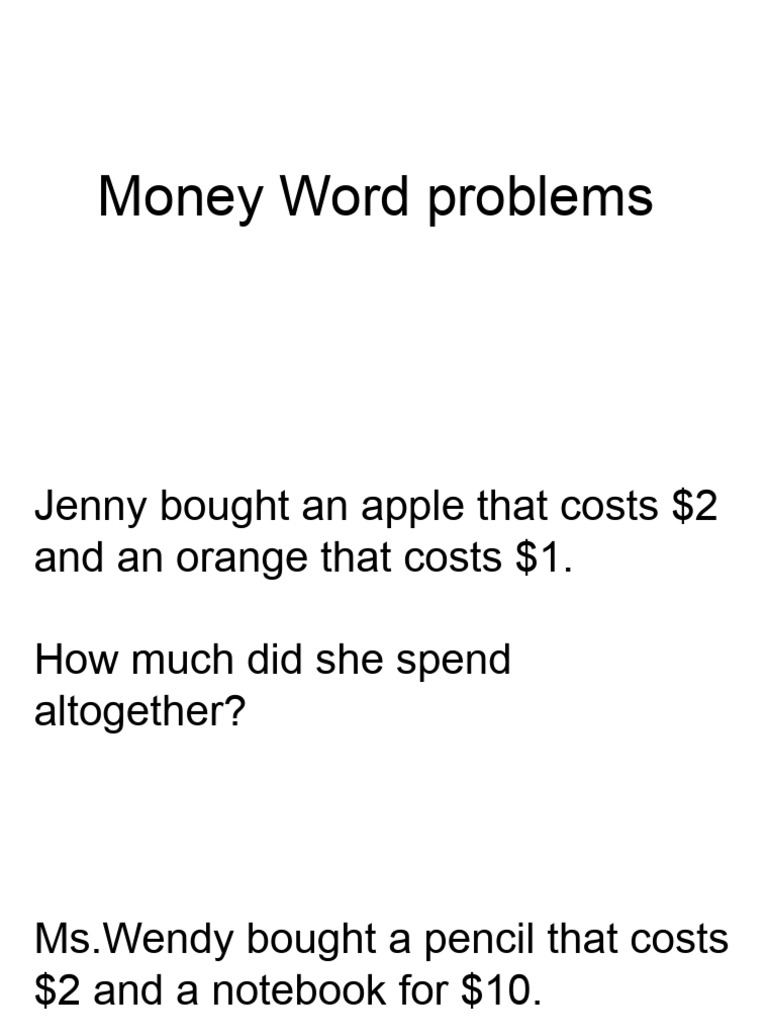 Grade 5 Money Word Problems | PDF