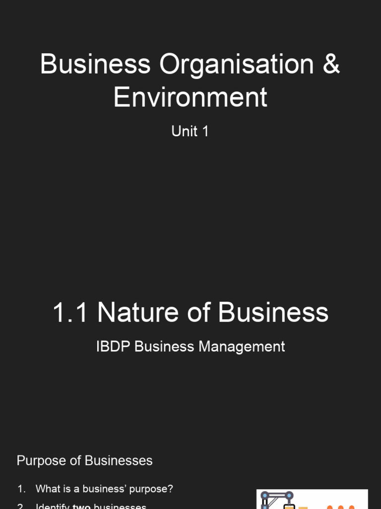 Unit 1 - Intro To Business Management - Activities - IBDP BM | PDF ...