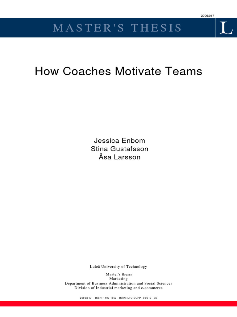 How Coaches Motivate Teams | PDF | Leadership | Motivational