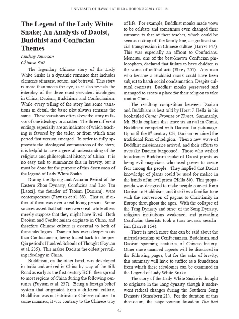 Lady White Snake: Ideological Analysis | PDF | Confucianism | Laozi