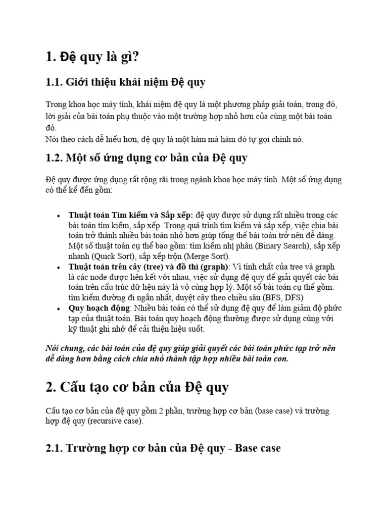 giải thuật đệ quy | PDF