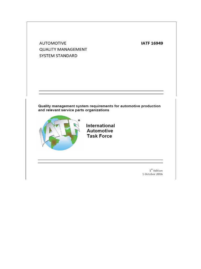 IATF 16949-Automative Quality Requirement | PDF