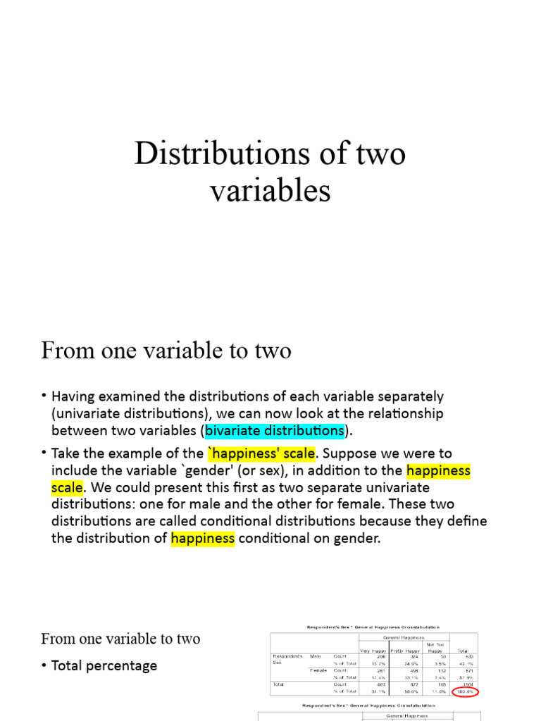 5 Distributions of Two Variables | PDF | Dependent And Independent ...