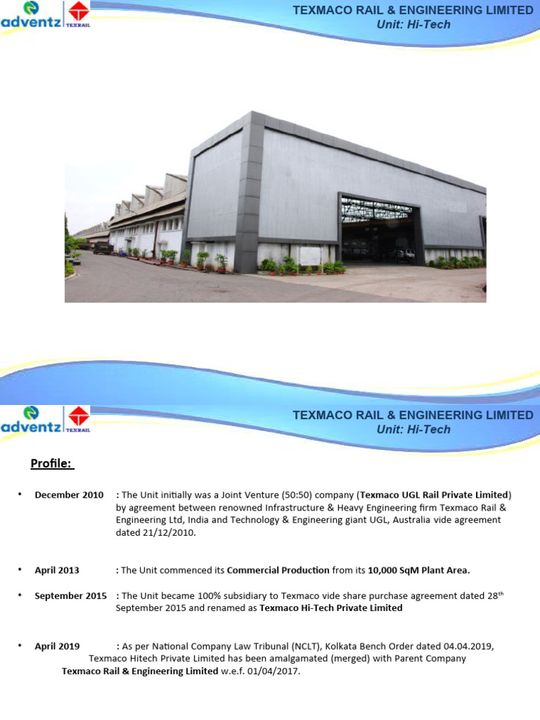 Texmaco Hi-Tech Production Update | PDF | Business Process | Secondary Sector Of The Economy