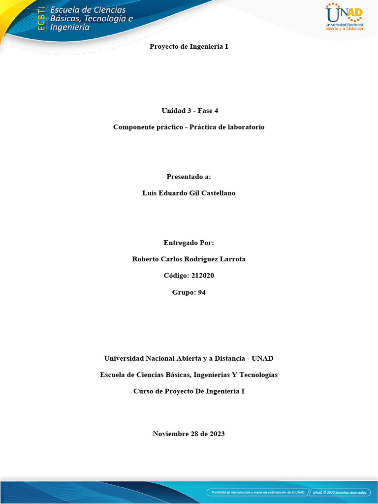 Unidad 3 - Fase 4 - Componente Práctico | PDF | Diseño | Ingeniería