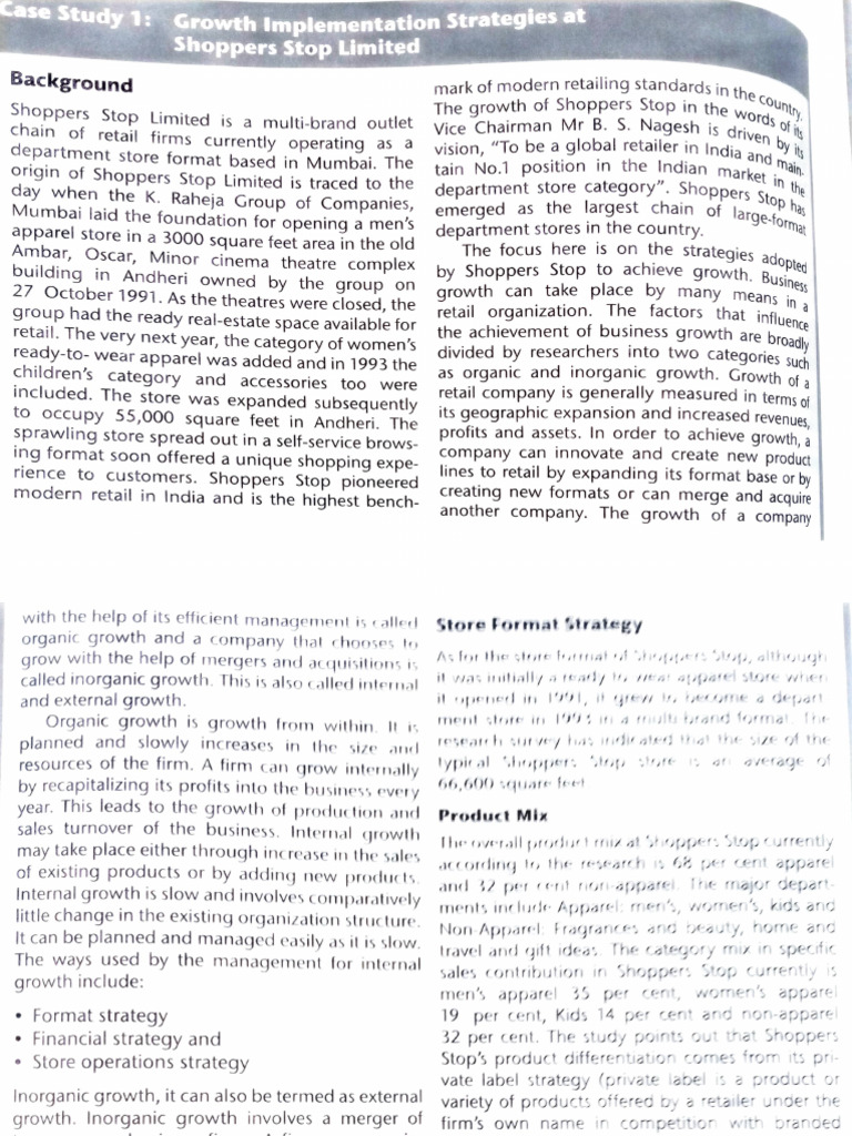 Growth Strategies at Shoppers Stop | PDF | Retail | Debt