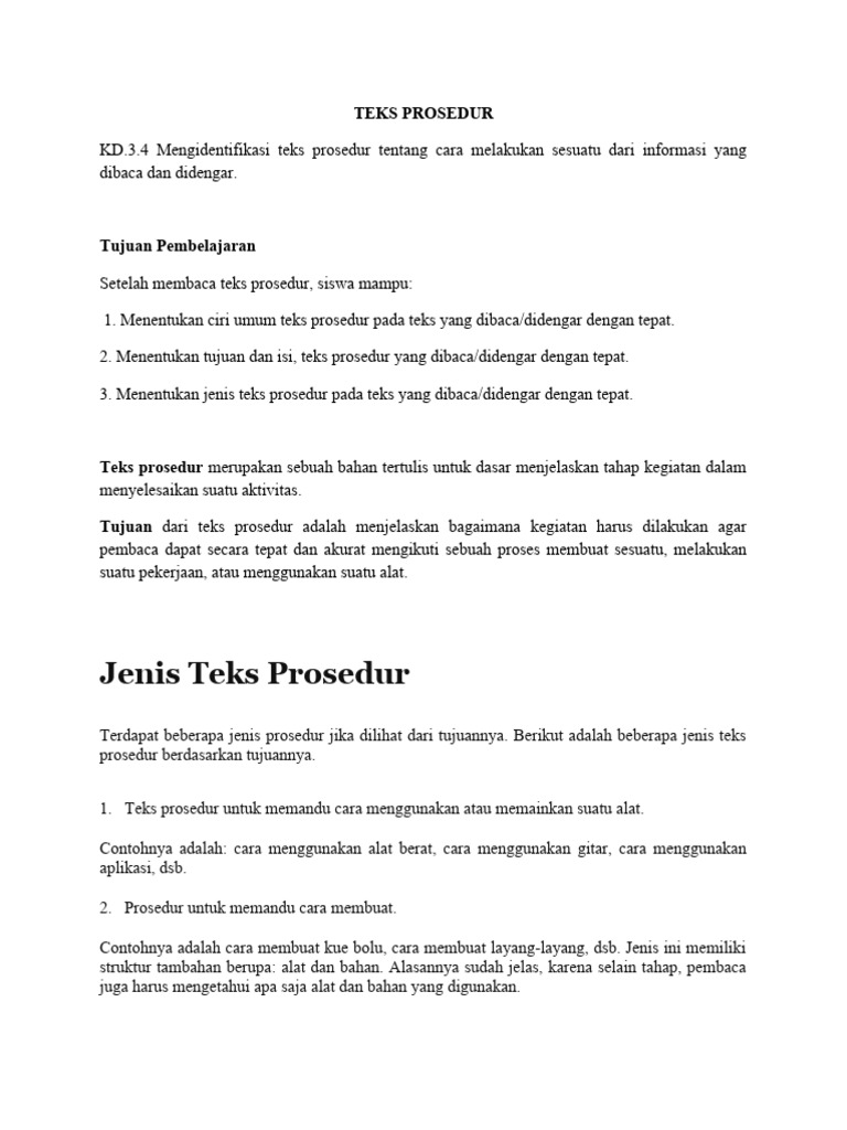 Teks Prosedur | PDF