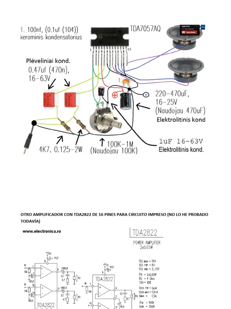 Amplificar Con TDA7057AQ | PDF