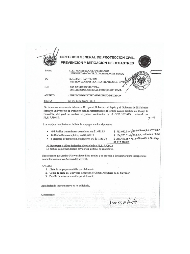 DOCUMENTO QUE AMPARA COMPRA DE BIENES DE LA DGPC - pdf2 | PDF | Defensa Civil | Valores