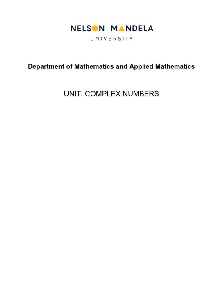 Chapter 1 Complex Numbers | PDF | Numbers | Complex Number