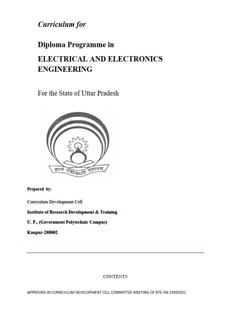 Diploma in Electrical Engineering Curriculum | PDF | Electrical Network ...