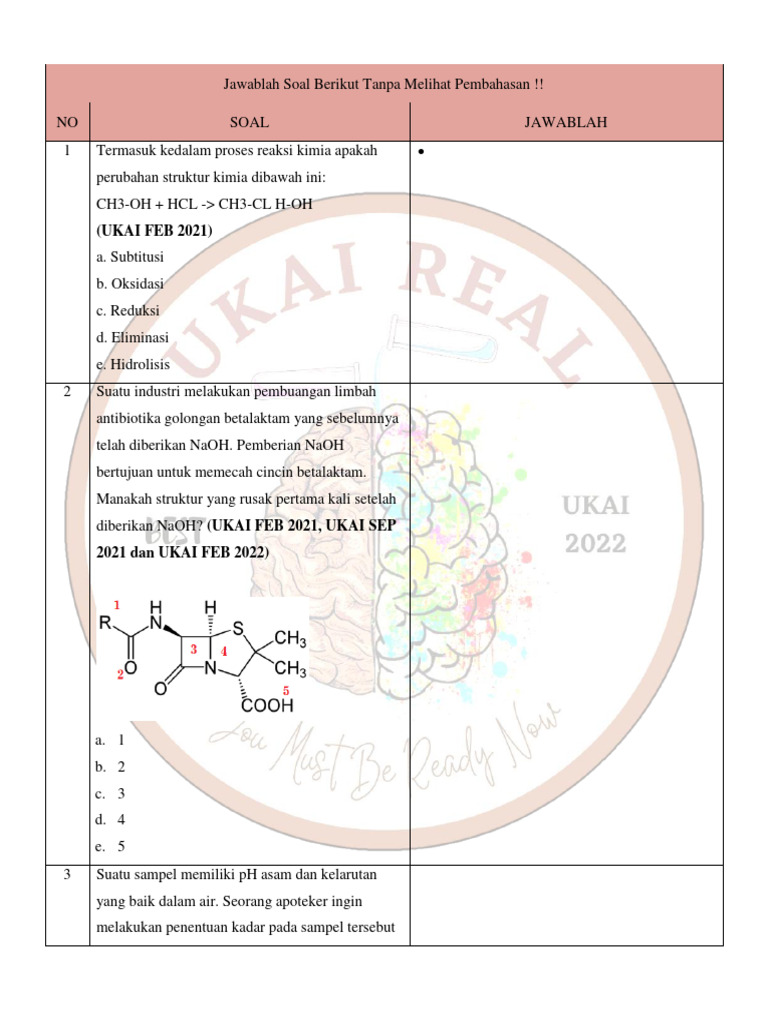Bonus Latihan 100 Soal Kimia Analisis - Herbal | PDF