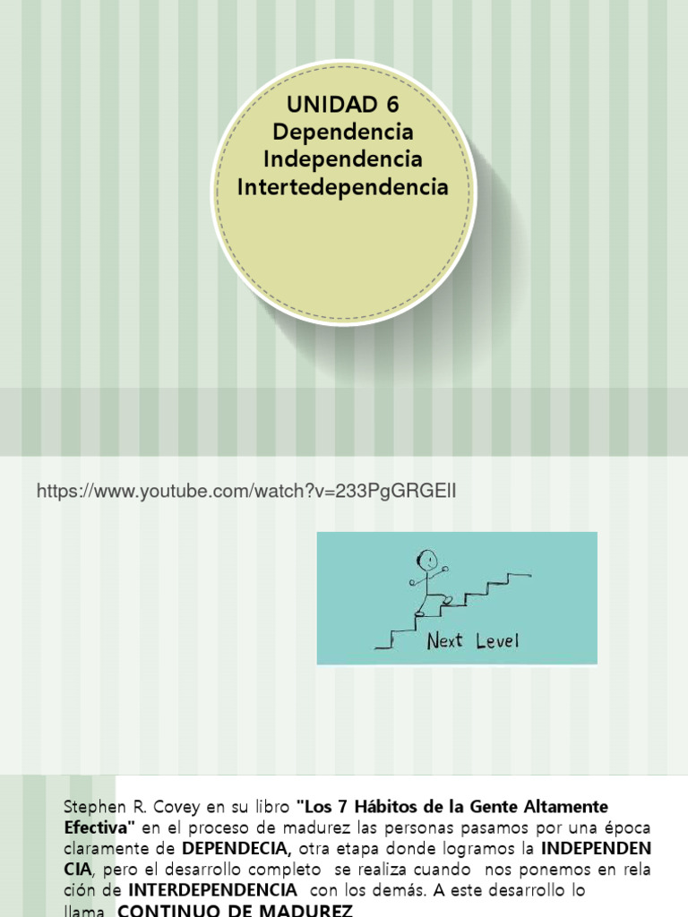 UNIDAD 6 Dependencia, Independencia, Interdependencia | PDF