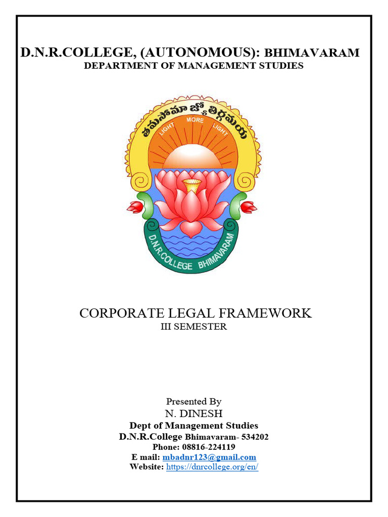 Mba N.dinesh CLF Unit-4 Enotes | PDF | Goods | Justice