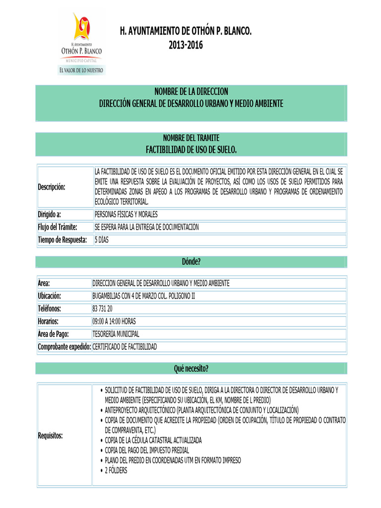 Factibilidad de Uso de Suelo | PDF Factibilidad de Uso de Suelo | PDF