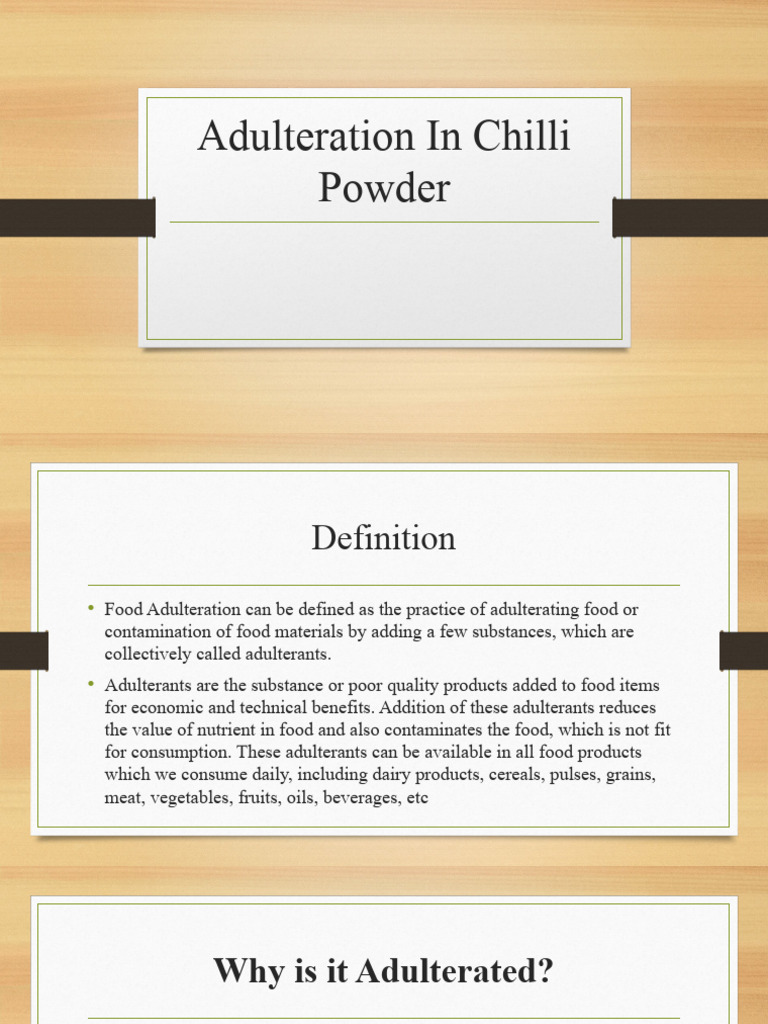 Adulteration in Chilli Powder | PDF