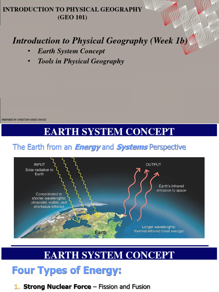Week 1b - Introduction To Physical Geography (System Concept & Tools in ...