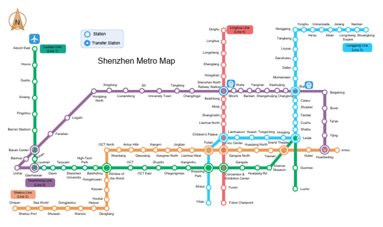 Shenzhen Metro Map | PDF | Shenzhen | Pearl River Delta