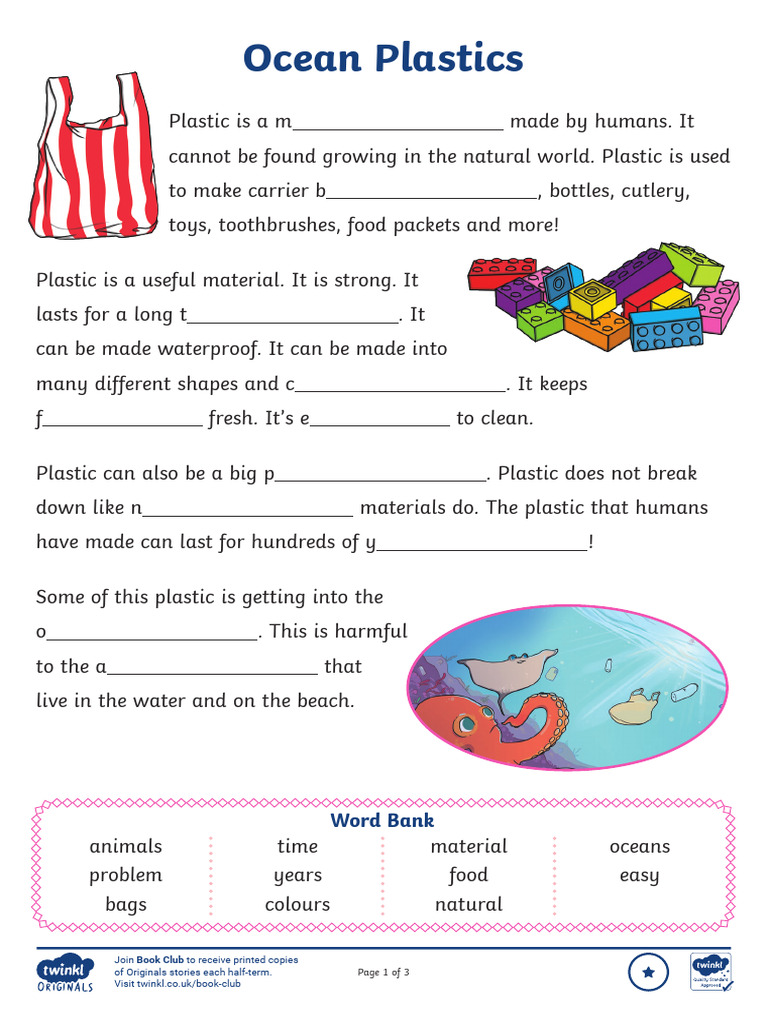 T e 1649689690 Ks1 Ocean Plastics Fill in The Blanks Cloze Procedure ...