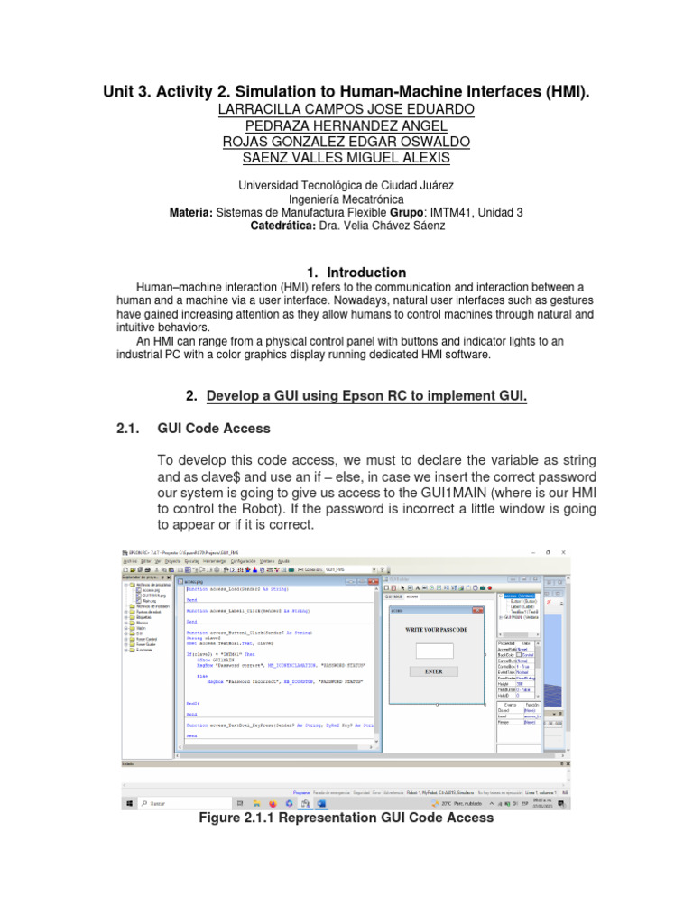 U3a2 Hmi Saenz | PDF | User Interface | Graphical User Interfaces