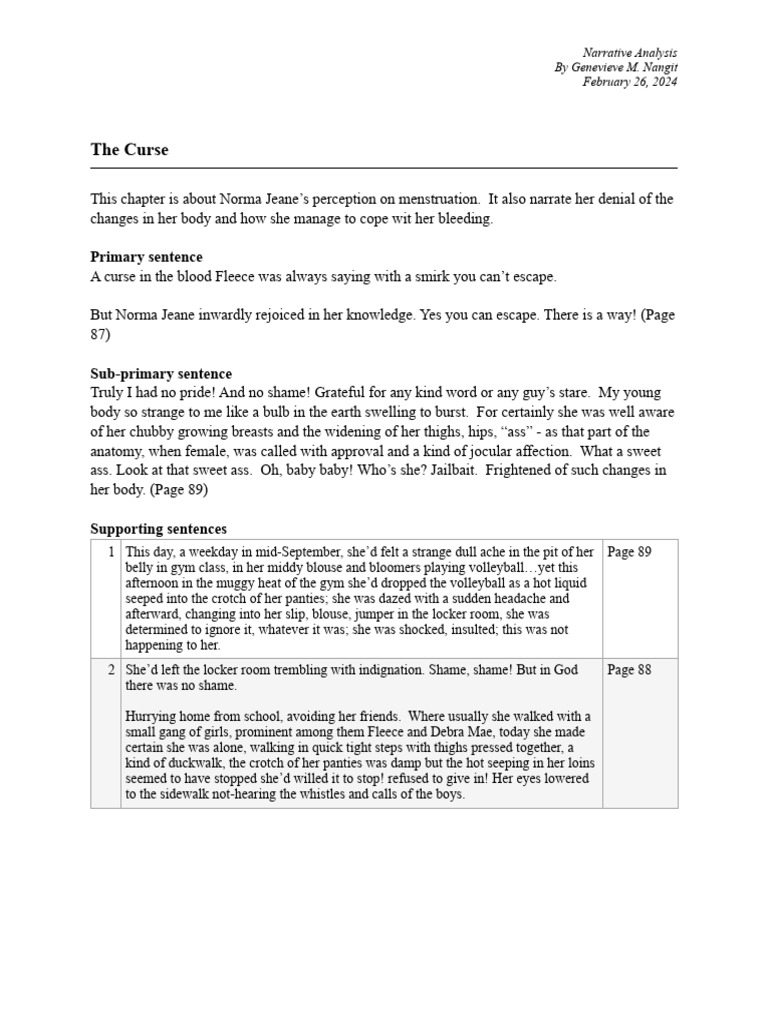 Narrative Analysis of "Blonde" by Joyce Carol Oates | PDF