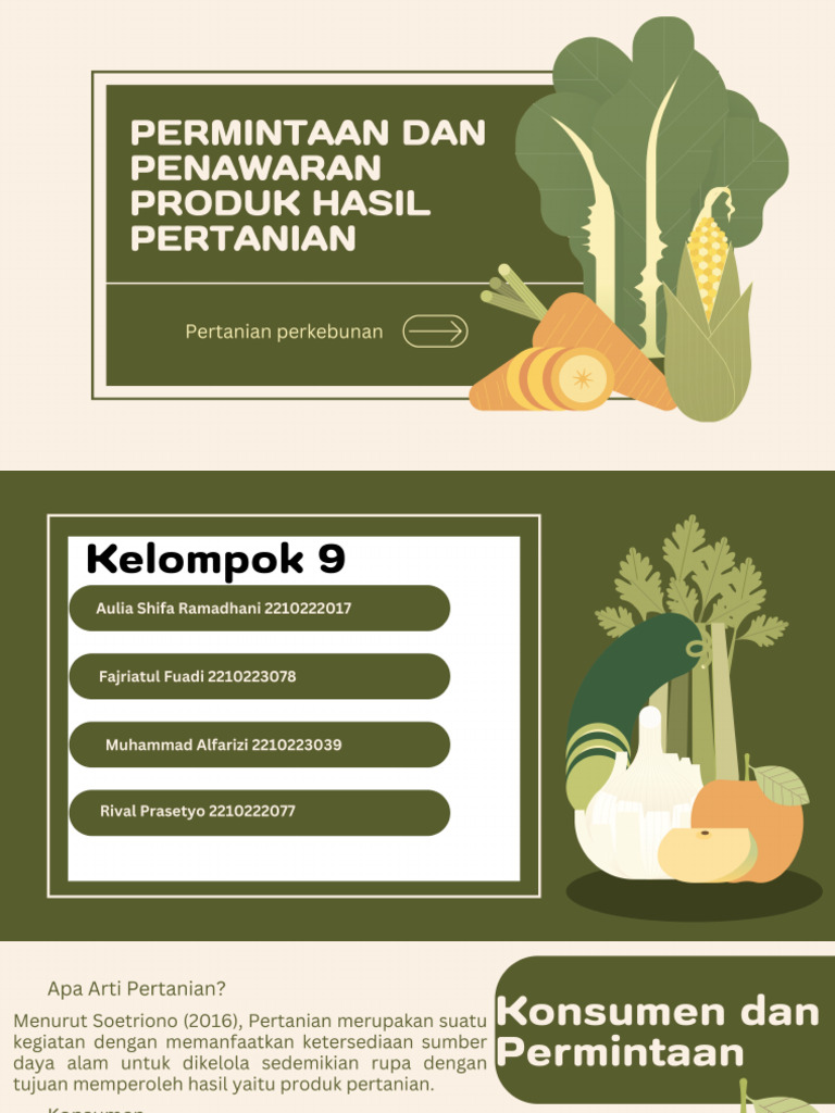Permintaan Dan Penawaran Hasil Perkebunan KLMPK 9 | PDF