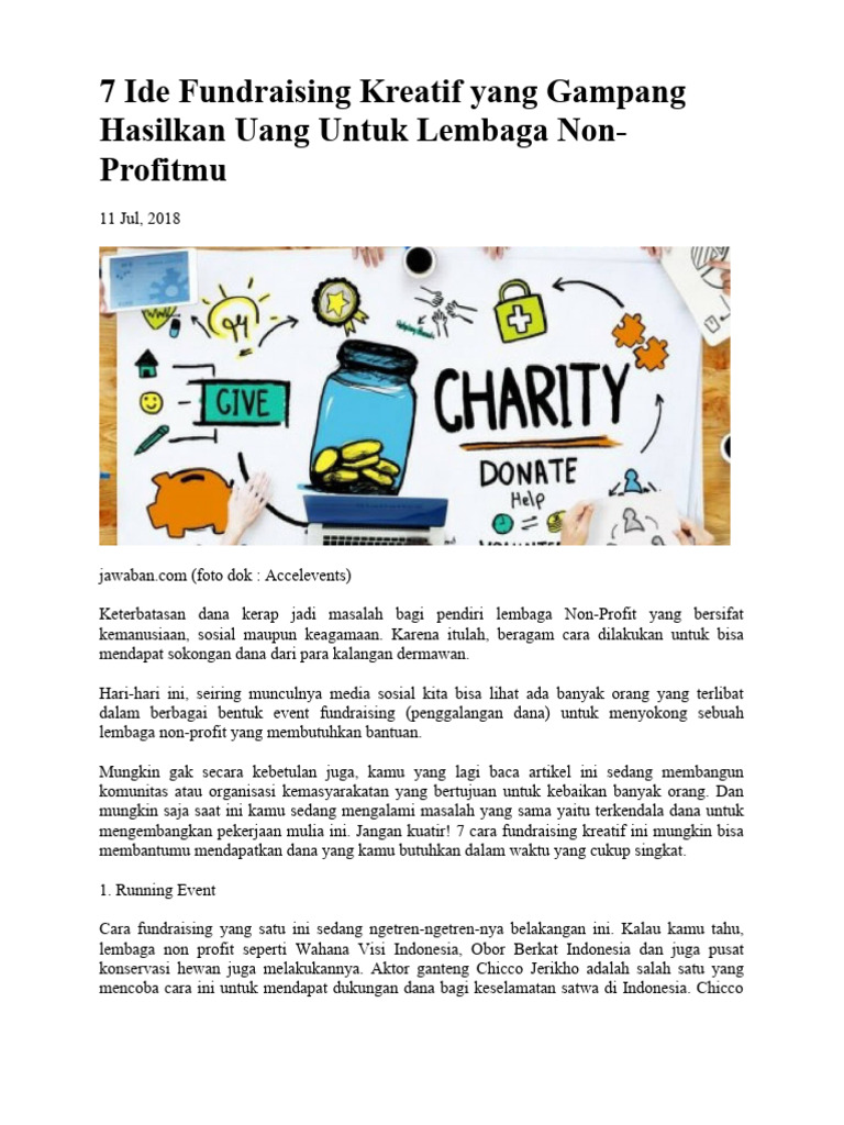 7 Ide Fundraising Kreatif untuk Non-Profit | PDF | Pengembangan Diri