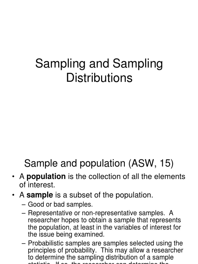 Sampling N Sampling Distribution | PDF | Standard Error | Normal Distribution