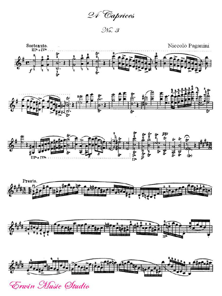 Niccolò Paganini, 24 Caprices No.3 | PDF