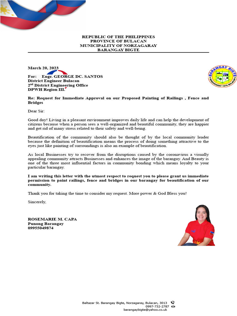 DPWH Request Beautification Painting of Railings | PDF