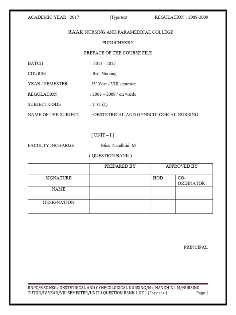 Obg Unit 1 | PDF | Midwife | Childbirth