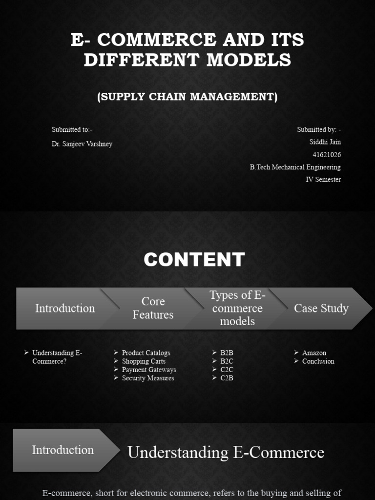 E - Commerce and Its Different Models | PDF