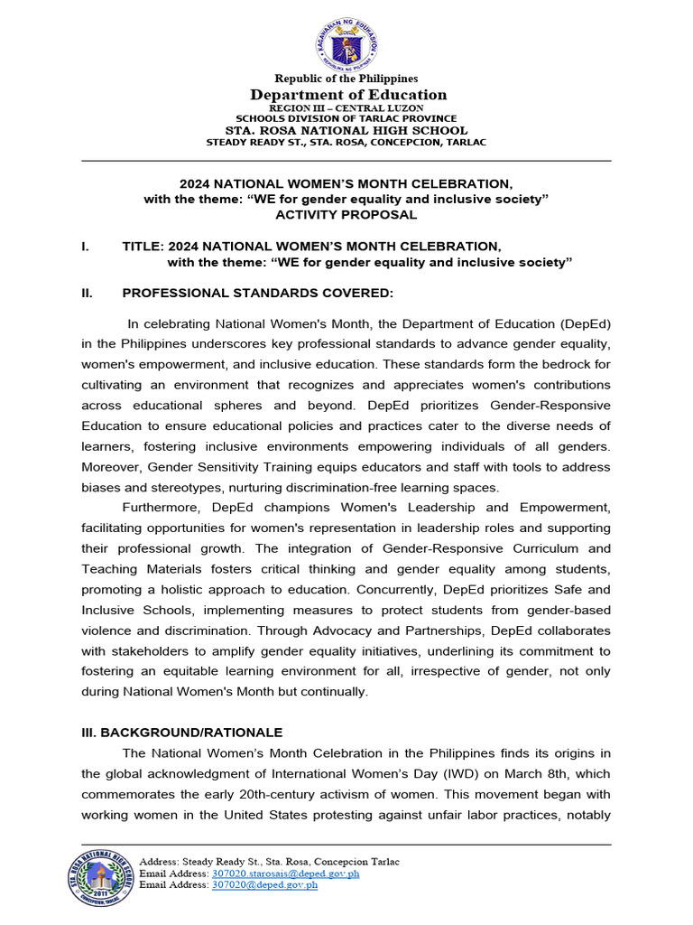 UN Activity Proposal | PDF | Gender Equality | Gender Studies