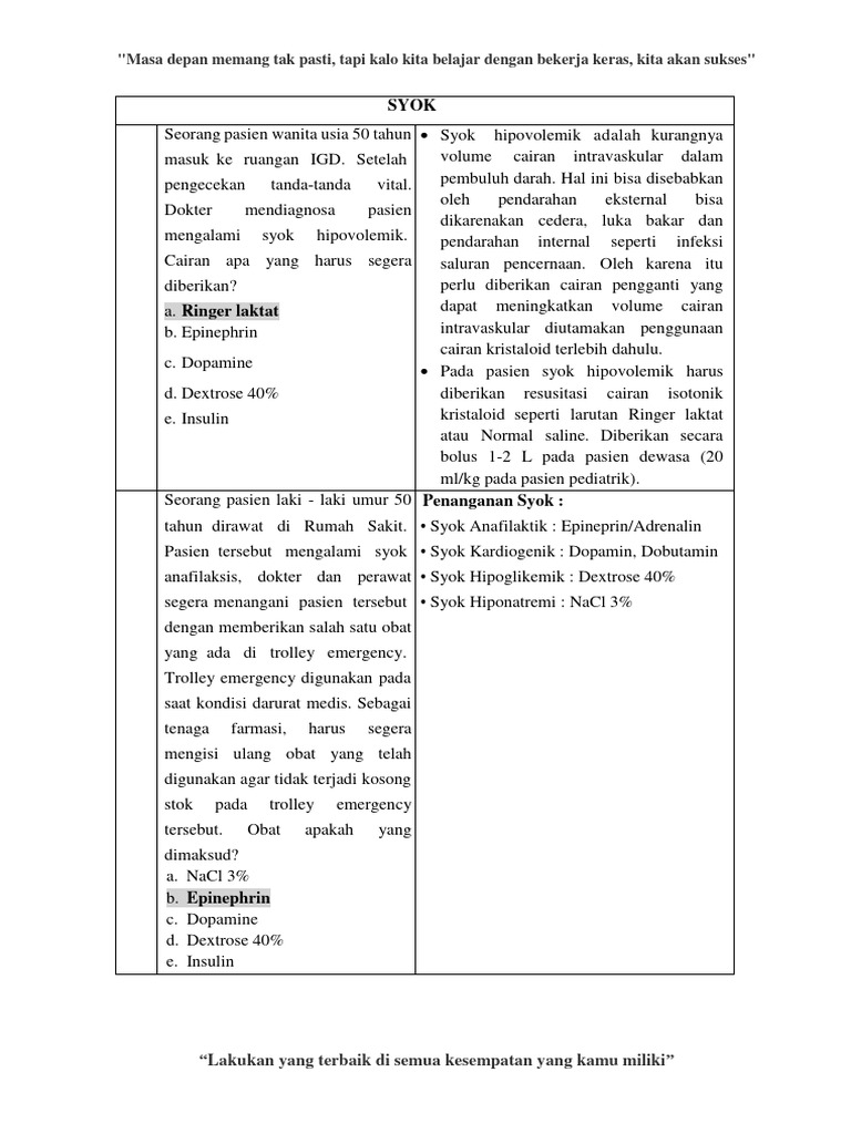 Penanganan Syok dan Terapi Asma | PDF