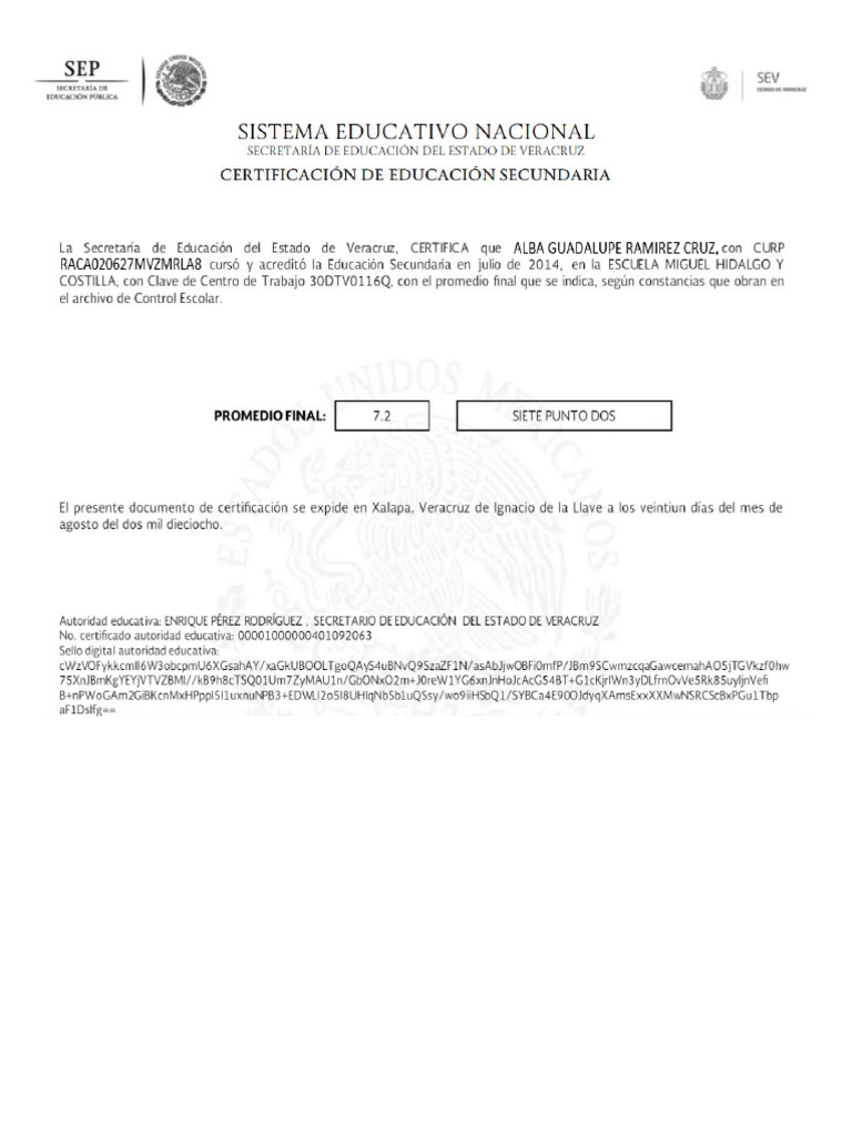 Certificado de Sec. 3editable | PDF