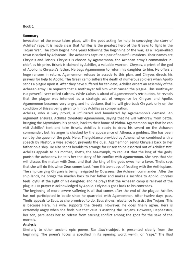 Achilles' Rage and Agamemnon's Pride | PDF | Achilles | Iliad