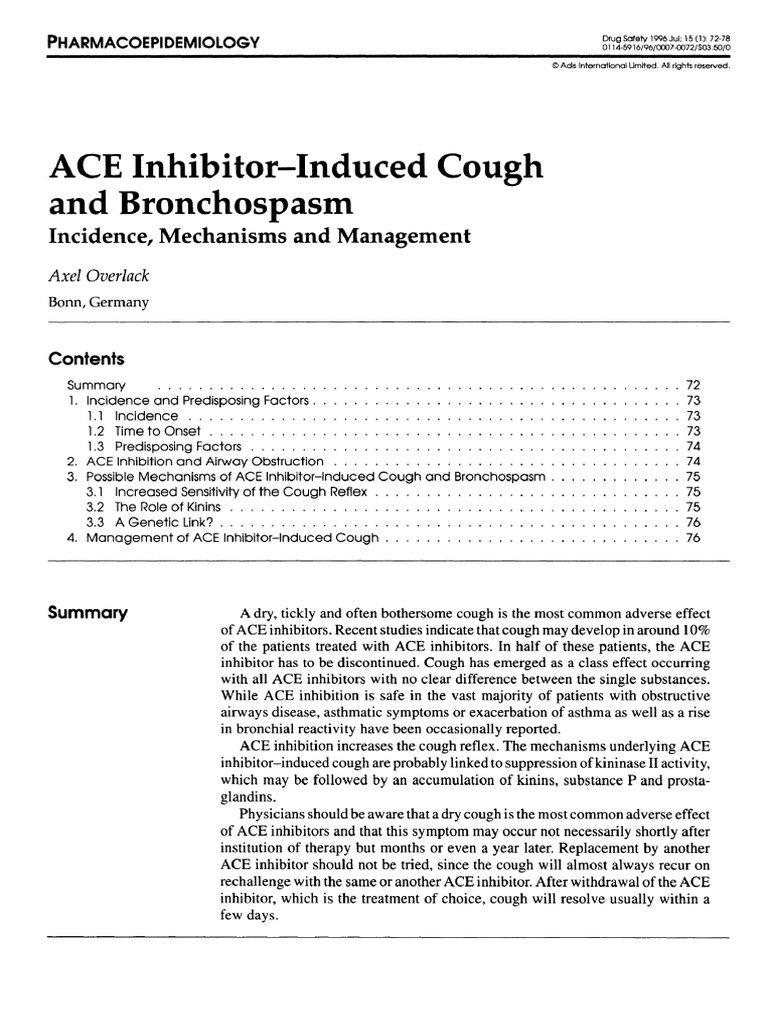 ACEI Mechanisme of Cough | PDF