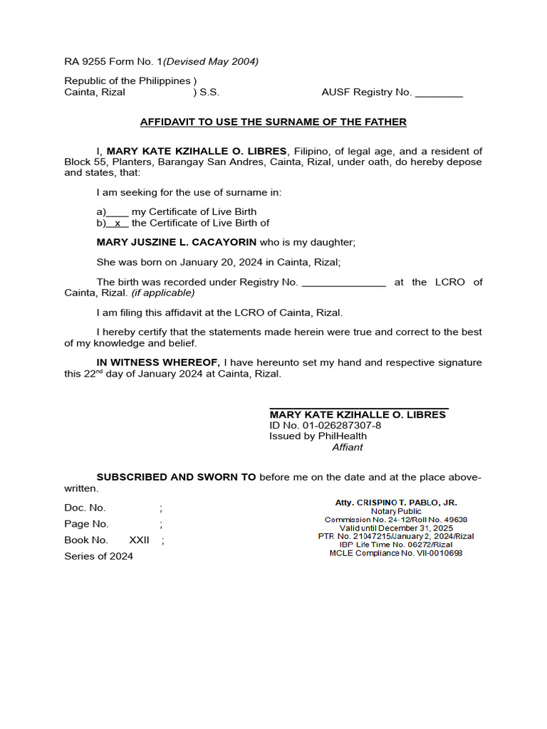 Ausf-Assisted-Mother-Jessa Belle B. Laurel (2024) | PDF