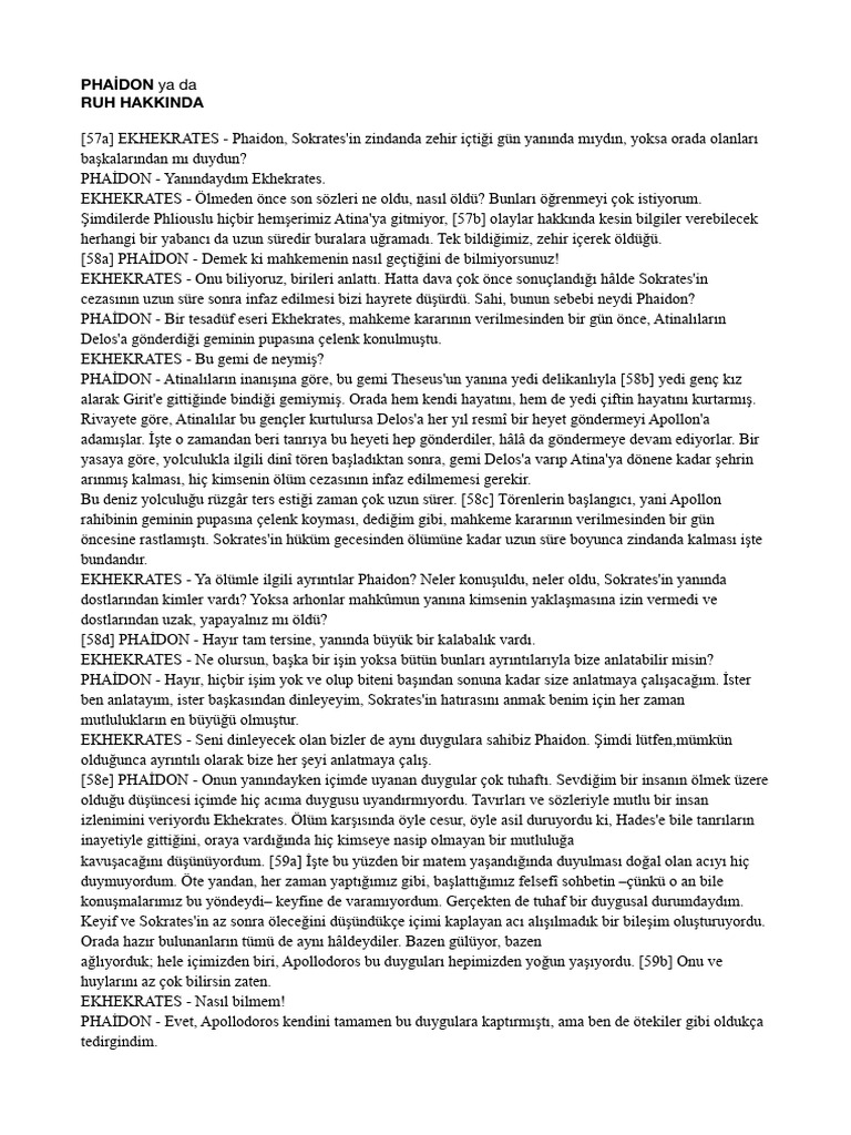 Phaidon Di̇yaloğu - 074002 | PDF