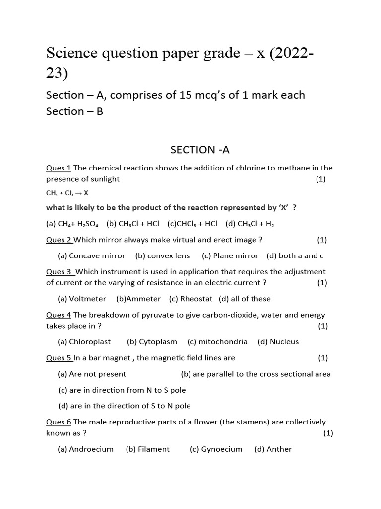 Science Ques Paper Grade 10 | PDF | Sodium Carbonate | Ethanol